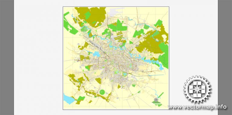 Bucharest Romania Map Vector Exact City Plan detailed Street Map Adobe Illustrator in layers ...