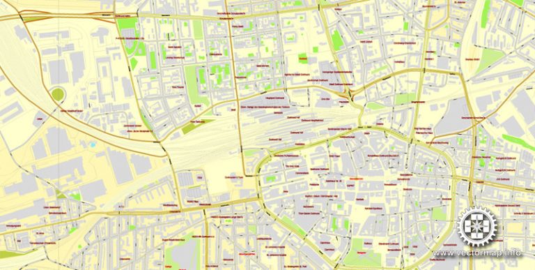Dortmund, Germany, printable vector map, full editable, Adobe PDF, City ...