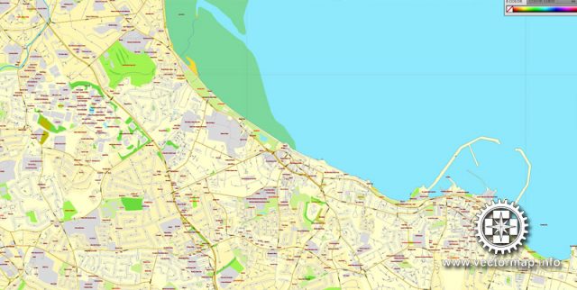 Dublin Ireland Vector Map printable City Plan full editable, Adobe ...