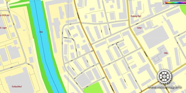 Graz, Austria, printable vector street City Plan map, full editable ...