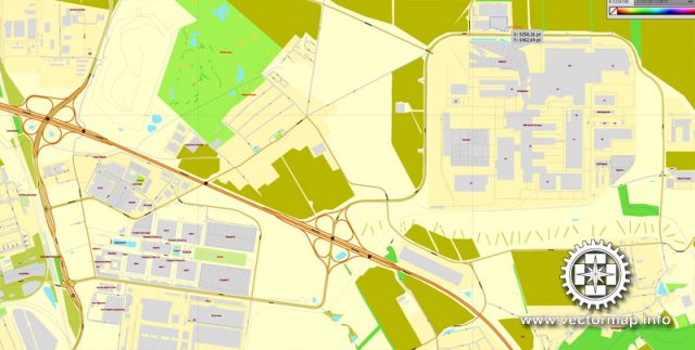 Leipzig Germany Map Vector printable City Plan full editable Street Map ...