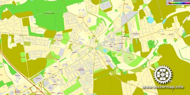 Leipzig Germany Map Vector printable City Plan full editable Street Map ...