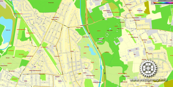 Leipzig Germany Map Vector printable City Plan full editable Street Map ...