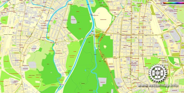 Leipzig Germany Map Vector printable City Plan full editable Street Map ...