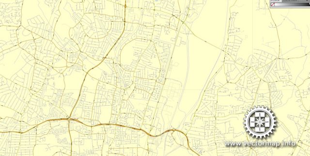 London Map UK England printable vector street map simple exact City ...