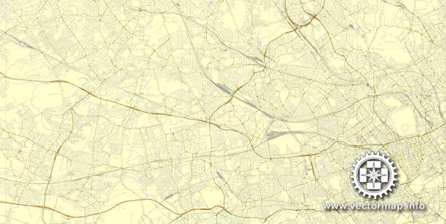 London Map Vector UK printable City Plan V.3 in 4 parts editable Street ...