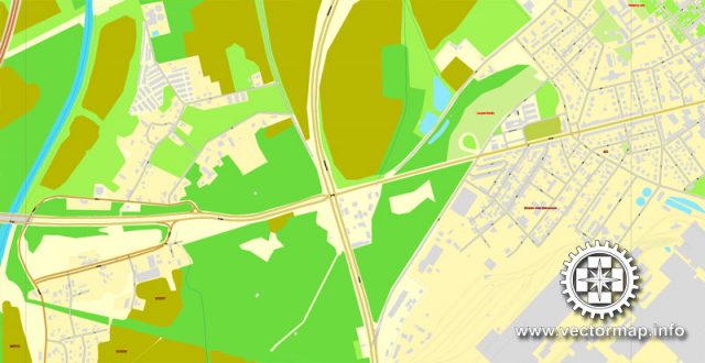Ostrava, Czech Republic, printable vector street map, City Plan full ...