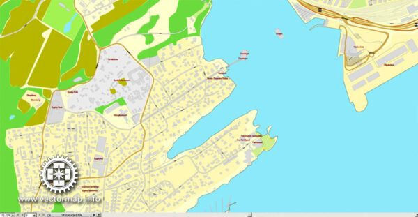 Oslo Map Vector printable detailed City Plan editable Street Map ...