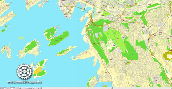 Oslo Map Vector Norway printable detailed City Plan V.2 full editable Street Map Adobe ...