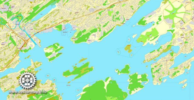 Oslo Map Vector Norway printable detailed City Plan V.2 full editable ...