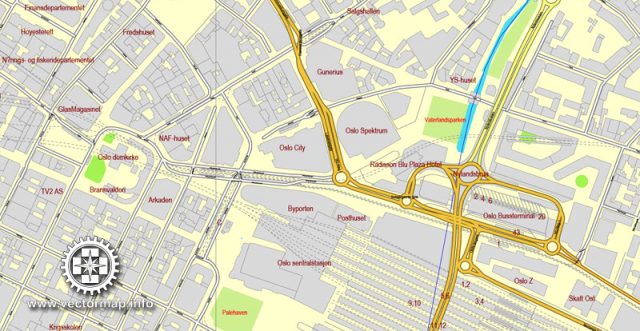 Oslo Map Vector Norway printable detailed City Plan V.2 full editable ...