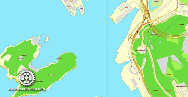 Oslo Map Vector Norway printable detailed City Plan V.2 full editable ...