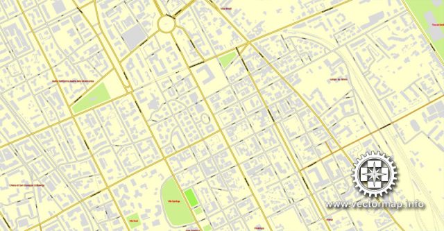 Palermo, Sicily, Italy, printable vector street map, City Plan full ...