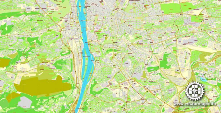 Prague / Praha, Czech Republic, printable vector street map, City Plan ...