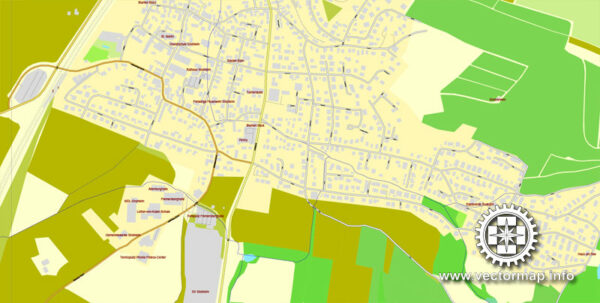 Rastatt / Baden-Baden, Germany, printable vector street map, City Plan ...