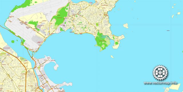 Rio de Janeiro, Brazil, printable vector street map, City Plan V.2 in 2 ...