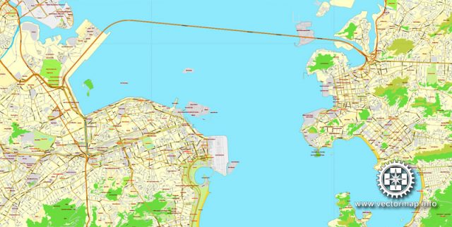 Rio de Janeiro, Brazil, printable vector street map, City Plan V.2 in 2 ...