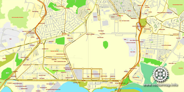 Rio de Janeiro, Brazil, printable vector street map, City Plan V.3 full ...