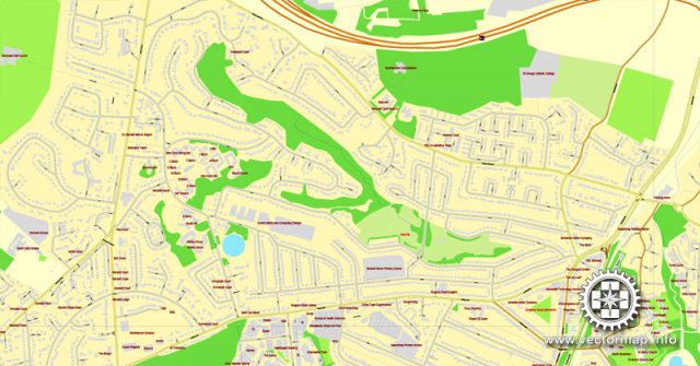 Southampton, Englang, printable vector street map, City Plan V.2, full ...