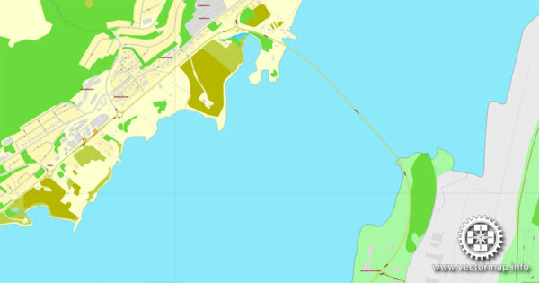 Tromsø / Tromso, Norway, printable vector street map, City Plan V.2 ...