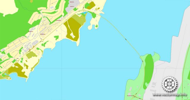 Tromsø / Tromso, Norway, printable vector street map, City Plan V.2 ...