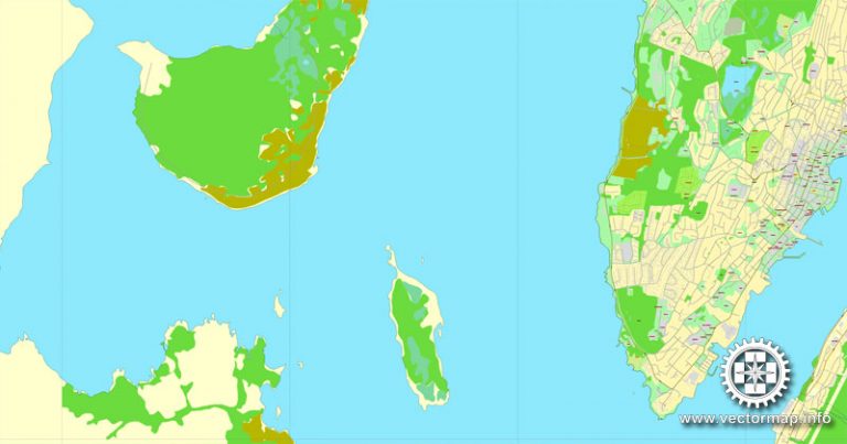Tromsø / Tromso, Norway, printable vector street map, City Plan V.2 ...