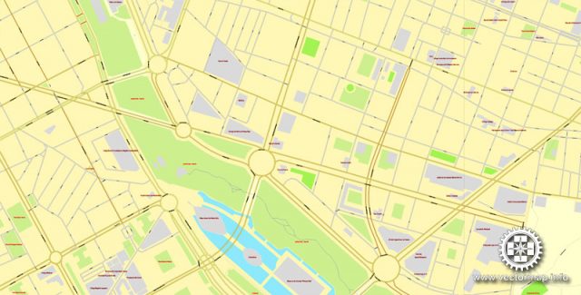 Valencia, Spain, printable vector street map, City Plan V.2, full ...