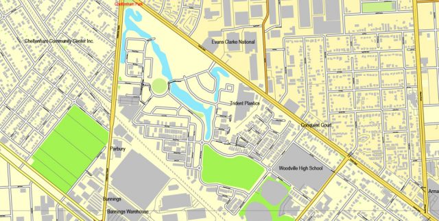 Adelaide Street Map Australia printable vector City Plan V3.21 editable ...