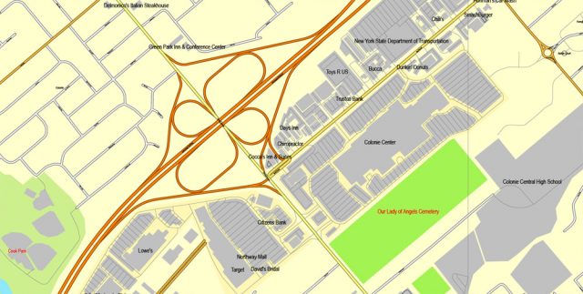 Albany Map st. New York US printable vector street map V.3. full ...