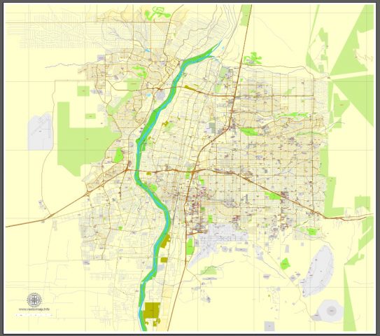 New Mexico State US PDF Map: Vector Exact Roads Plan High Detailed ...