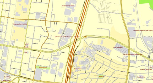 Albuquerque, New Mexico, Street map: Printable City Plan Map Adobe PDF