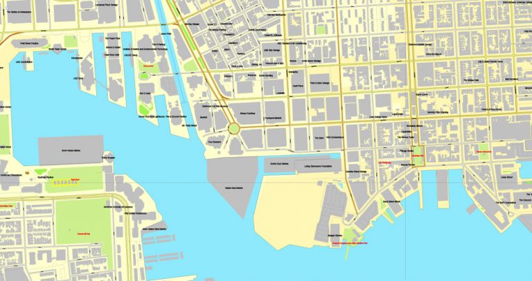 Baltimore, Maryland, US, printable vector street City Plan map V3, full ...