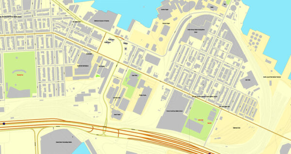 Baltimore, Maryland, US, printable vector street City Plan map V3, full ...