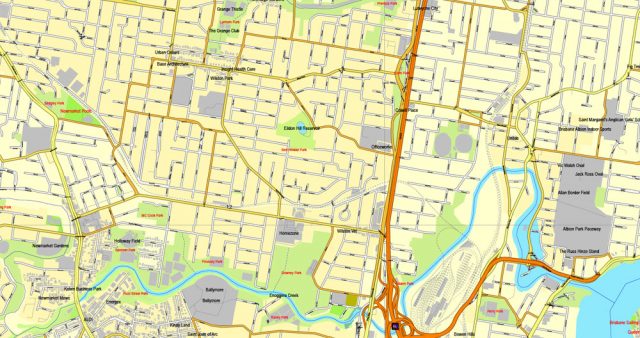 Brisbane PDF Map Australia printable vector City Plan V3.08 editable ...