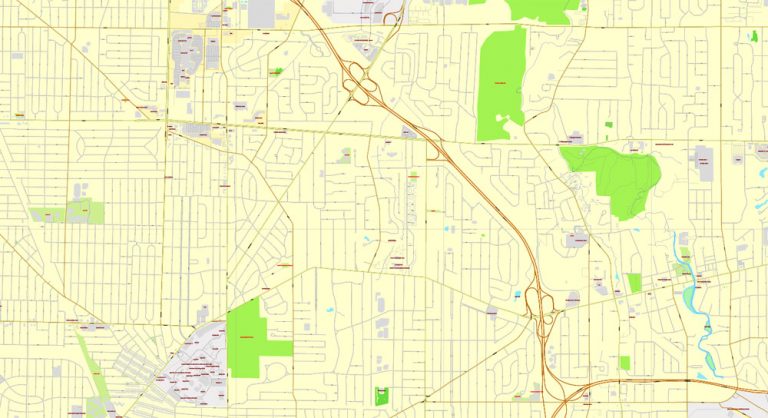 Buffalo Map New York US printable vector street map full editable Adobe ...