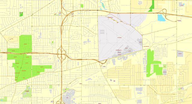 Buffalo Map New York US printable vector street map full editable Adobe ...