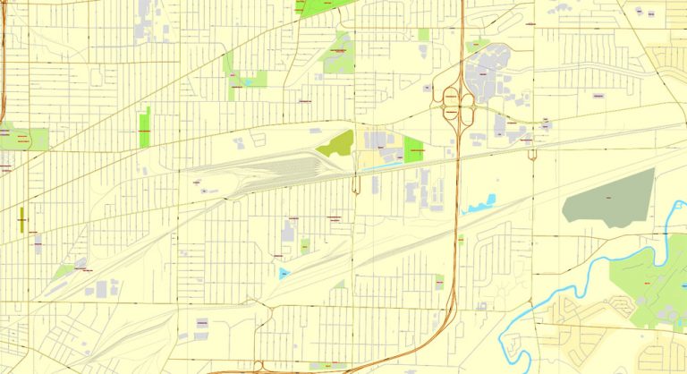 Buffalo Map New York US printable vector street map full editable Adobe ...