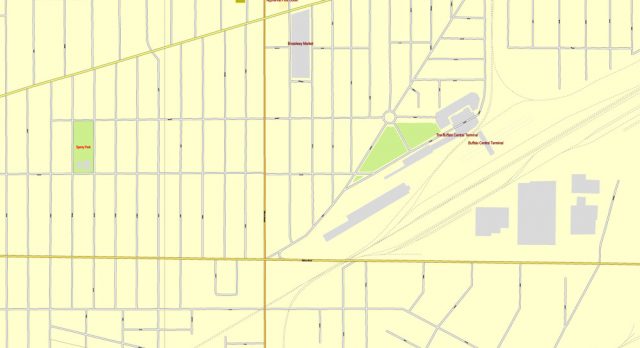 Buffalo Map New York US printable vector street map full editable Adobe ...