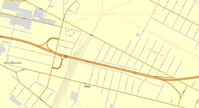 Buffalo Map New York US printable vector street map full editable Adobe ...