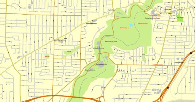 Cleveland printable vector map Ohio, US, City Plan full editable, Adobe ...
