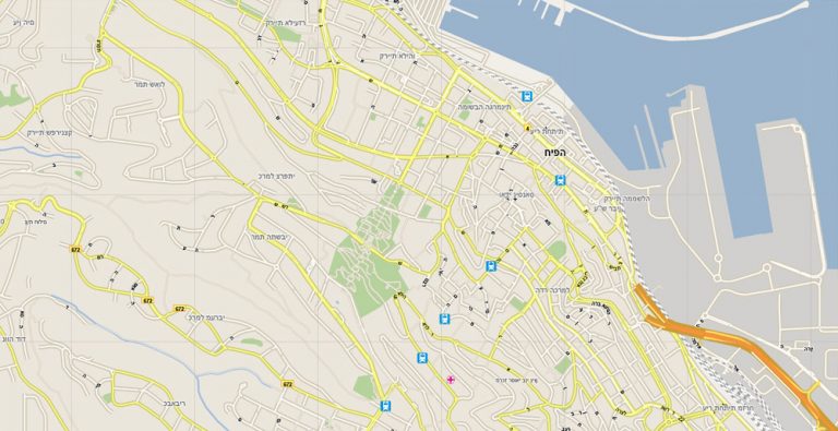 Haifa, Israel, printable vector street City Plan G-View V.3 map full ...