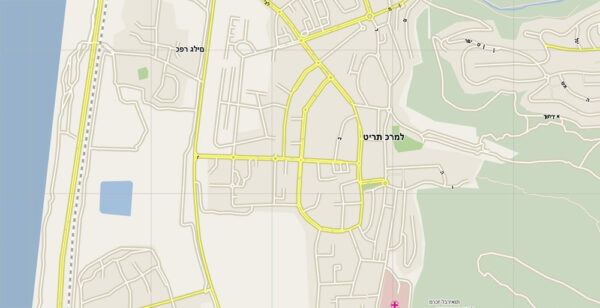 Haifa, Israel, printable vector street City Plan G-View V.3 map full ...