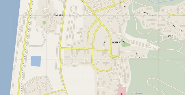 Haifa, Israel, printable vector street City Plan G-View V.3 map full ...