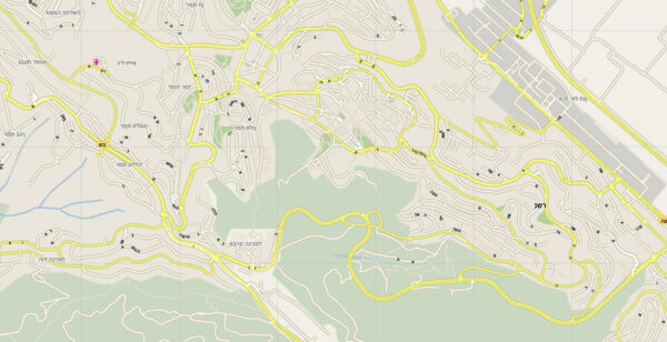 Haifa, Israel, printable vector street City Plan G-View V.3 map full ...