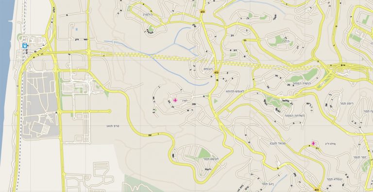 Haifa, Israel, printable vector street City Plan G-View V.3 map full ...