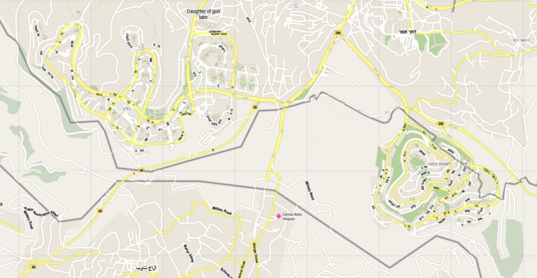 Jerusalem, Israel, printable vector street City Plan G-View V.3 map ...
