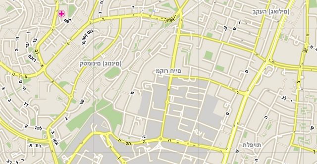 Jerusalem, Israel, printable vector street City Plan G-View V.3 map ...