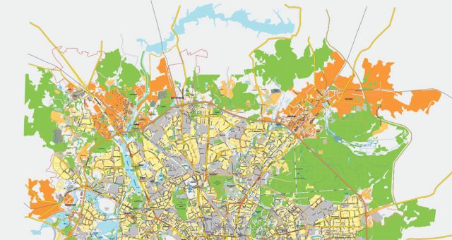 Москва Moscow, Russia, printable vector street City Plan map full ...