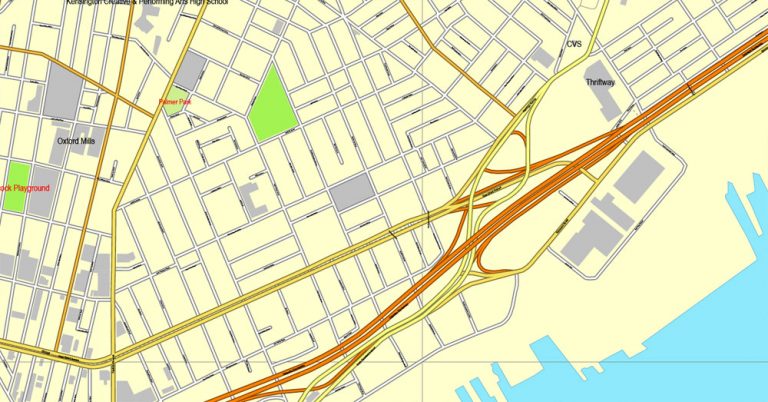 Philadelphia, Pennsylvania, US, printable vector map street City Plan V ...