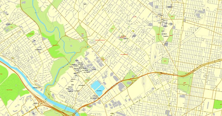 Philadelphia, Pennsylvania, US, printable vector map street City Plan V ...
